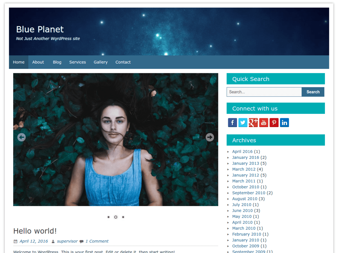 Blue Planet - WordPress Theme | 2024