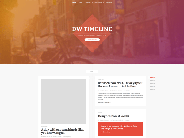 DW Timeline - WordPress Theme | 2024